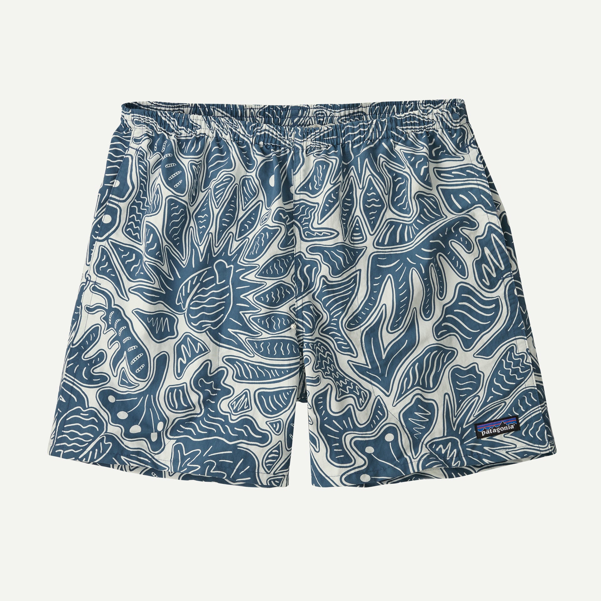 Patagonia Men's Baggies 5 inch Shorts: Bees and Flowers-Still Blue ...