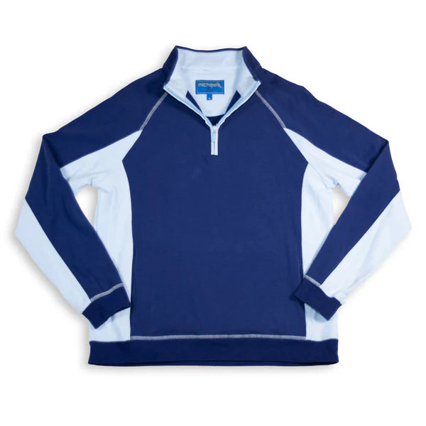 Michael's Men's 1/4 Zip Contrast Fleece: Navy Blue – Craig Reagin Clothiers