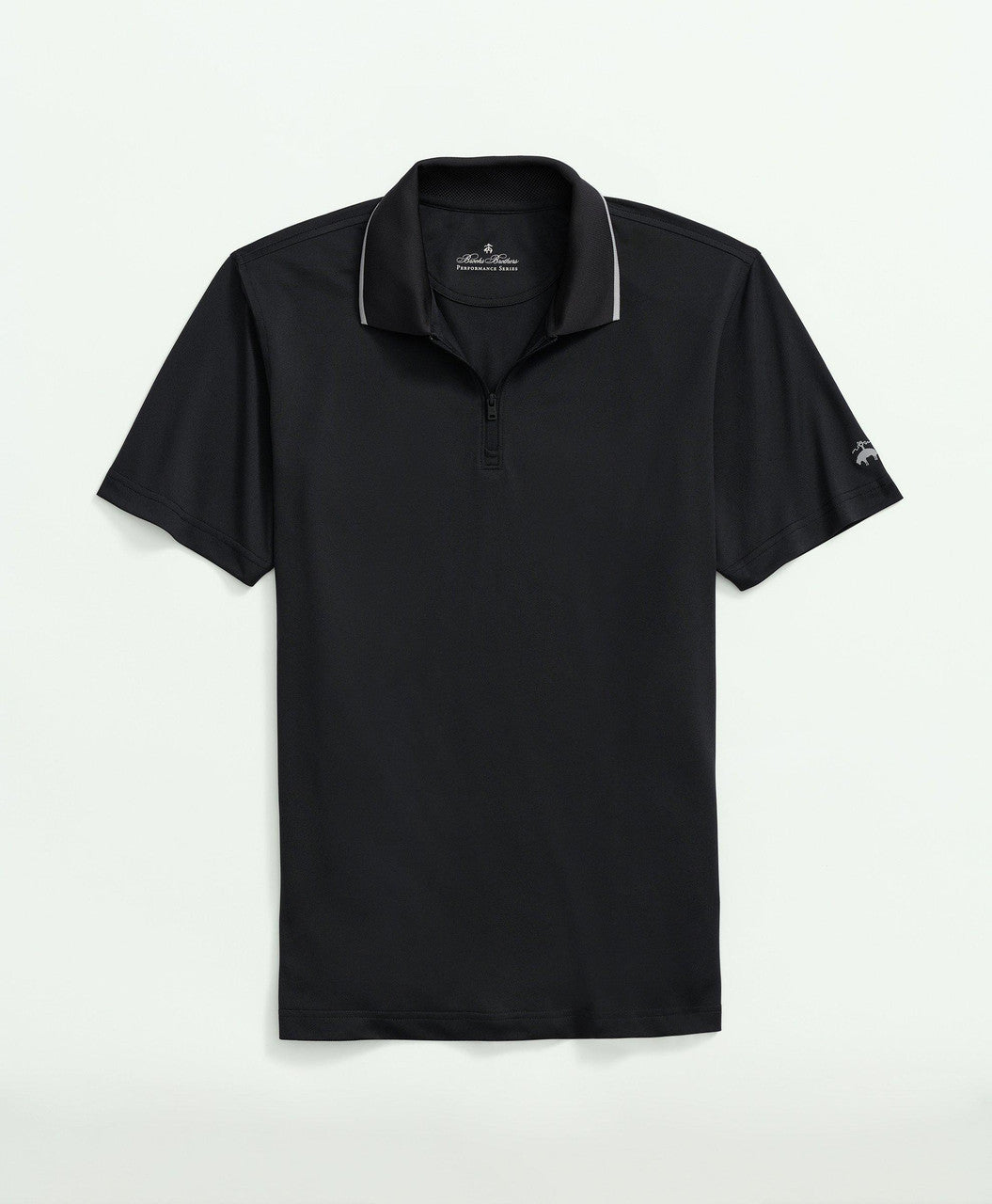 Brooks Brothers Performance Series Half-Zip Pique Polo Shirt: Black ...