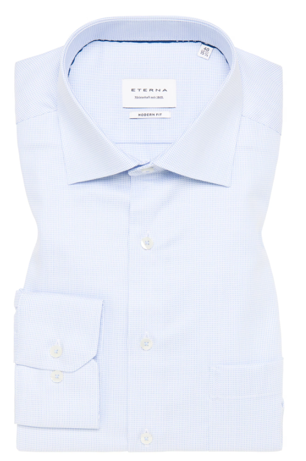 Eterna Modern Fit Structured Twill Cutaway: Sky Blue – Craig Reagin ...