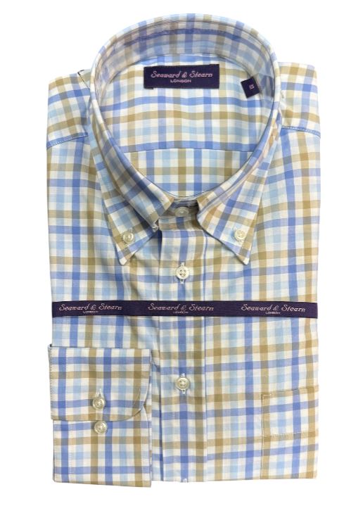 Seaward and Stearn Plaid Sport Shirt: Blue and Khaki – Craig Reagin ...