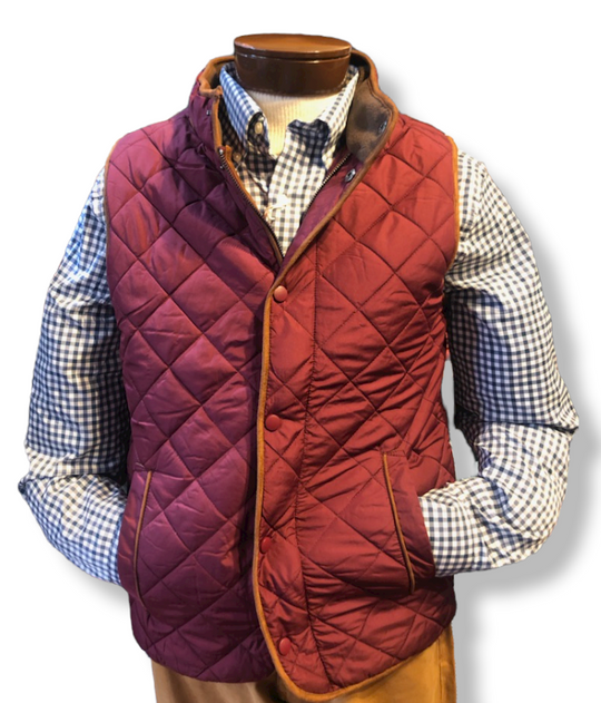 Craig Reagin Quilted Fleece Lined Vest: Burgundy – Craig Reagin Clothiers