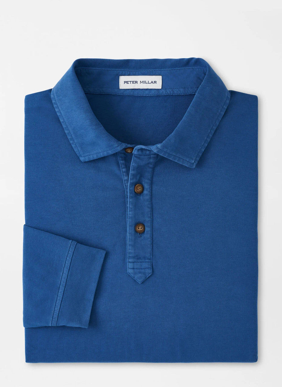 Peter Millar Lava Wash Long-Sleeve Polo: Ocean Blue – Craig Reagin ...