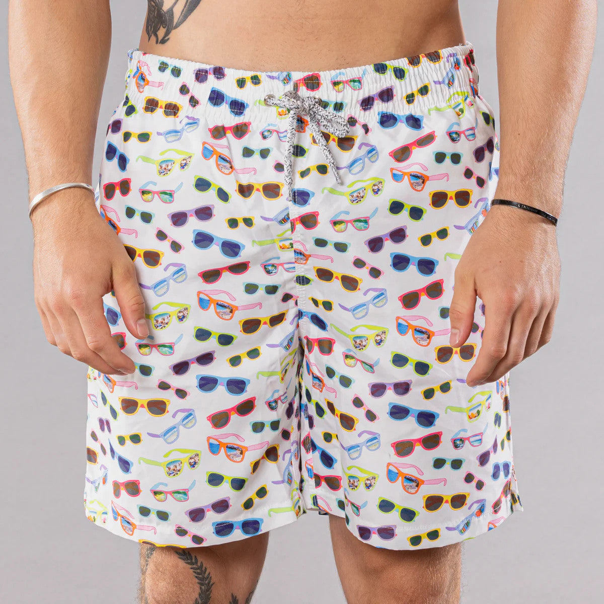 Michael's Fans Sunglasses Trunks w/ Cyclist Liner: White – Craig Reagin ...