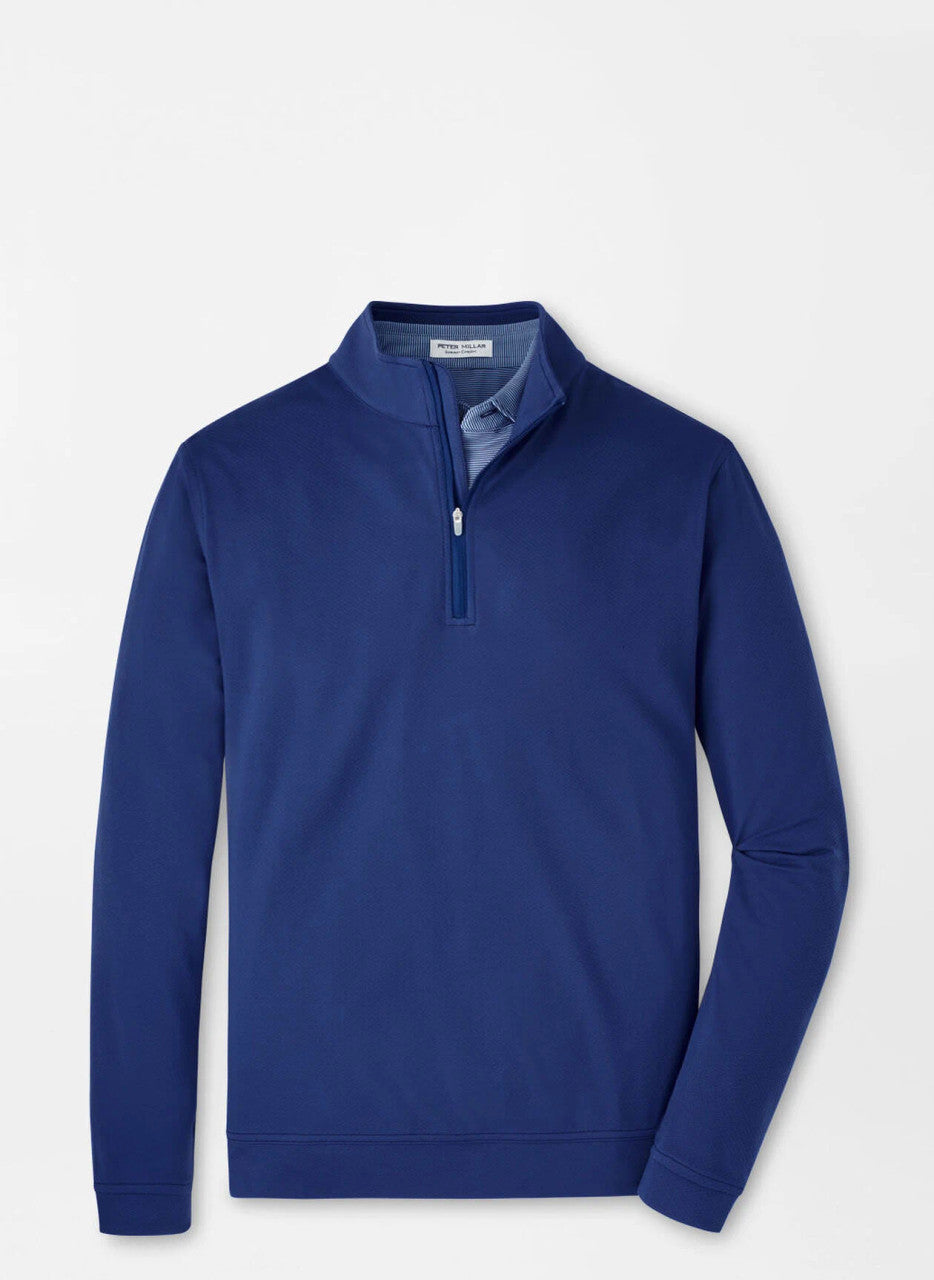Peter Millar Perth Cross-Hatch Performance Quarter-Zip: Sport Navy ...