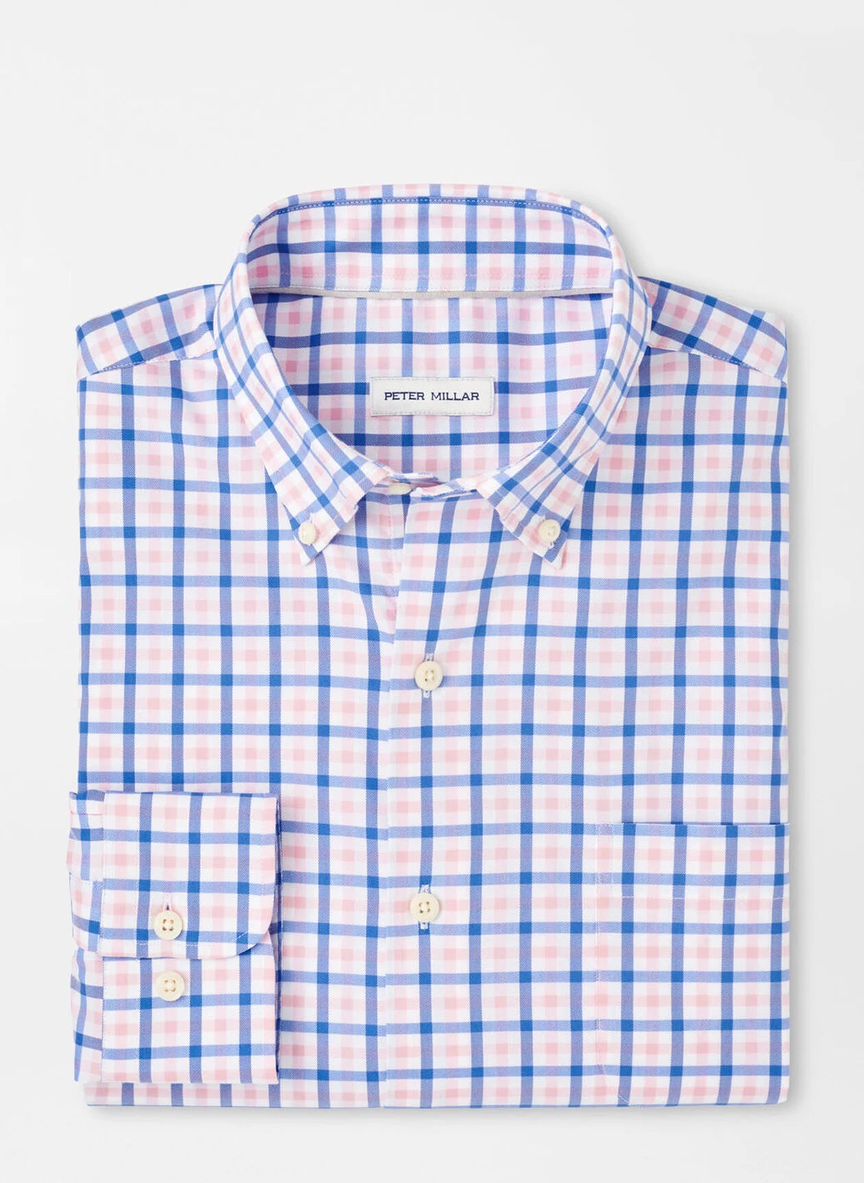 Peter Millar Gardner Crown Lite Cotton-Stretch Sport Shirt: Blue Poppy ...