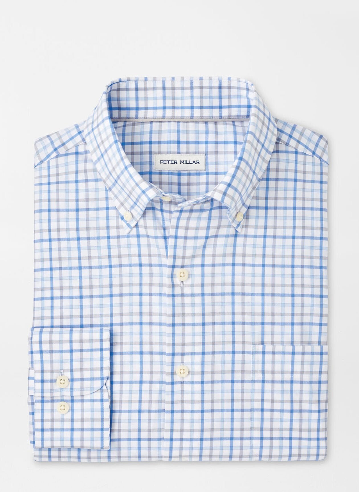 Peter Millar Calgary Crown Lite Cotton-Stretch Sport Shirt: Blue Poppy ...