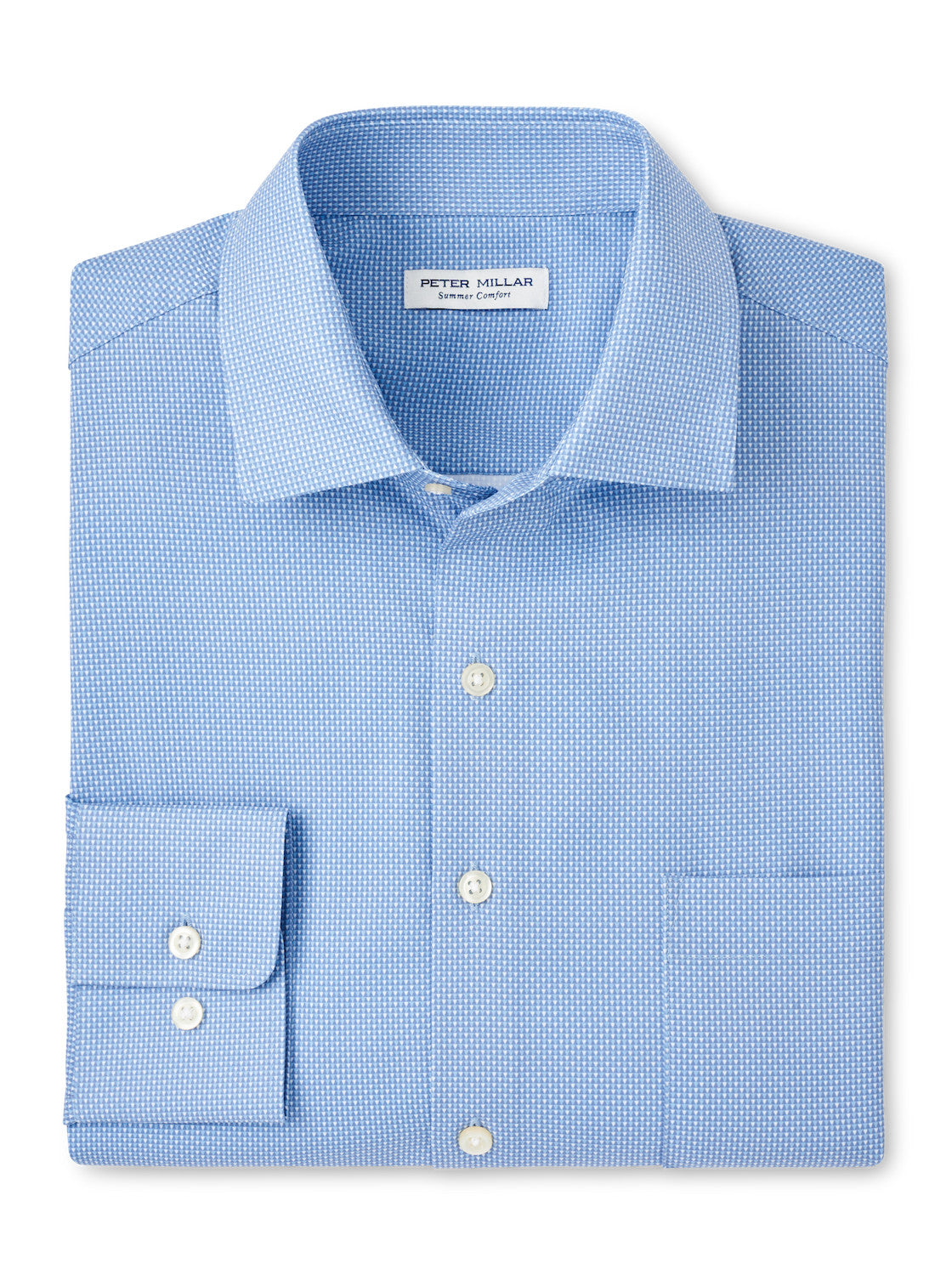 Peter Millar Albert Crown Lite Cotton-Stretch Sport Shirt: Blue Poppy ...