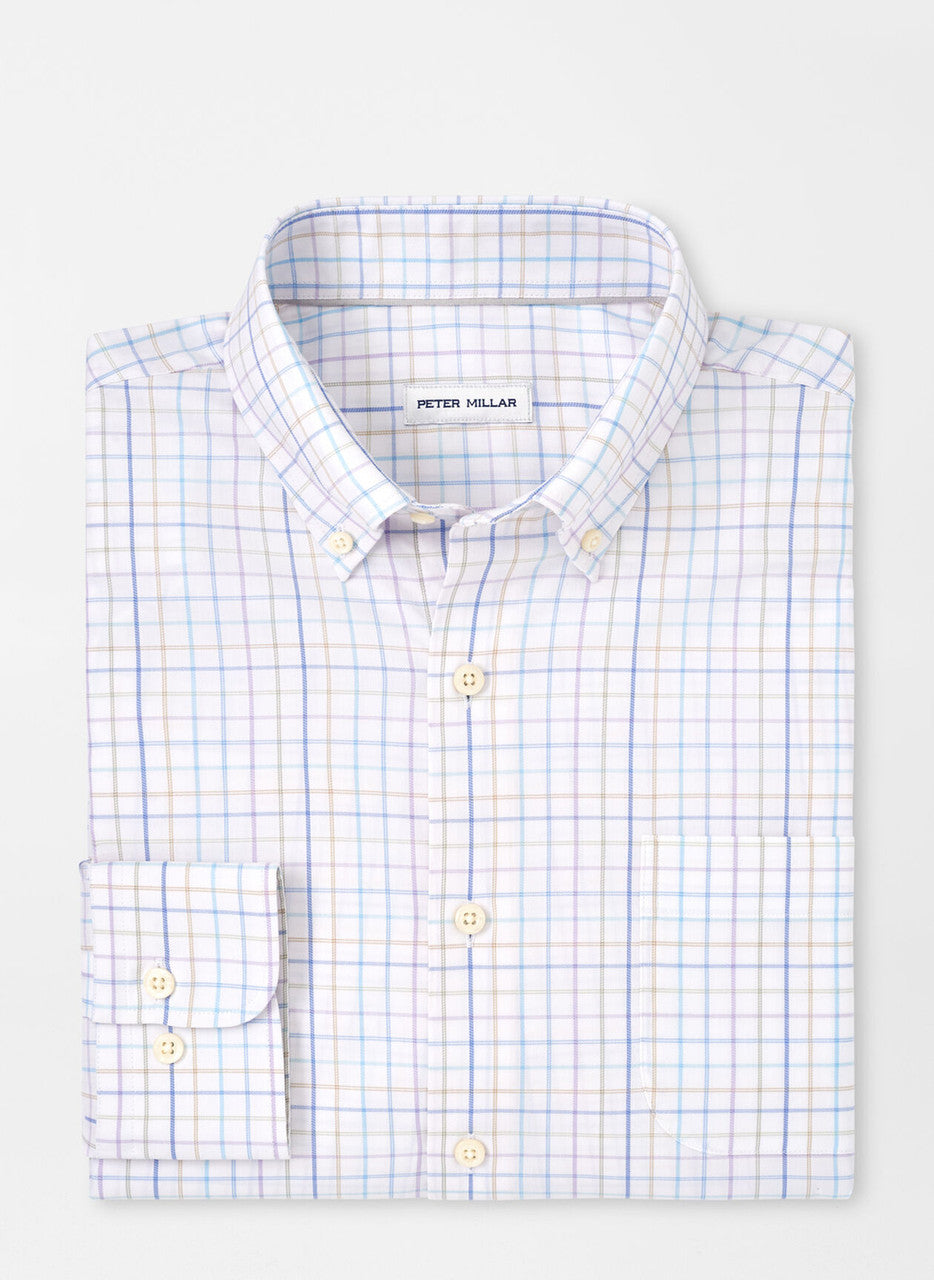 Peter Millar Patten Crown Lite Cotton-Stretch Sport Shirt: White ...