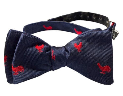 Craig Reagin Rooster Bowtie: Red on Navy – Craig Reagin Clothiers